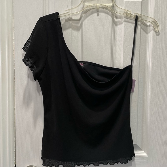 Tops | Spoiled Girl Womens Black One Shoulder Top | Poshmark